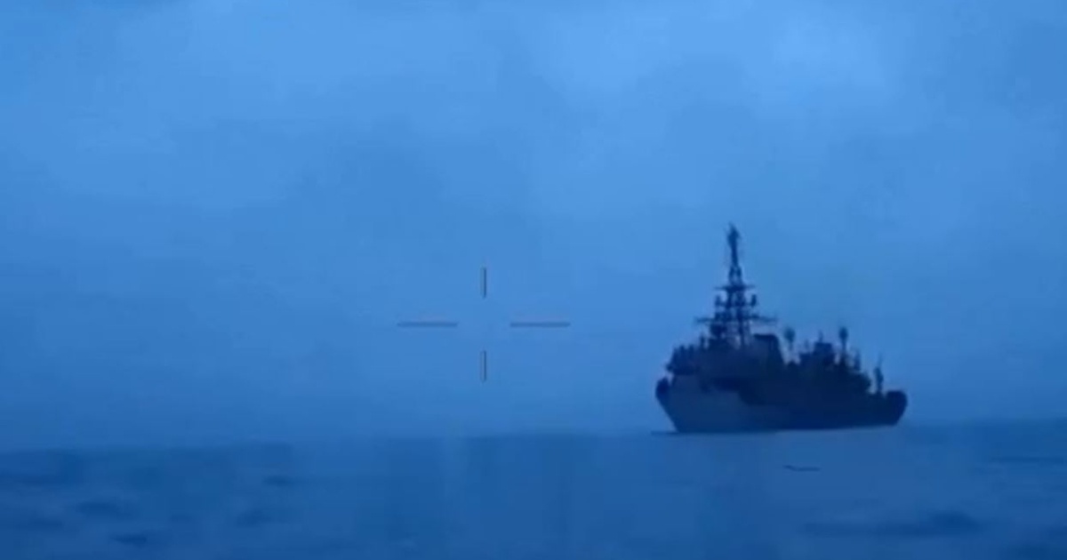 A video of the attack on the Russian warship Ivan Khurs appeared