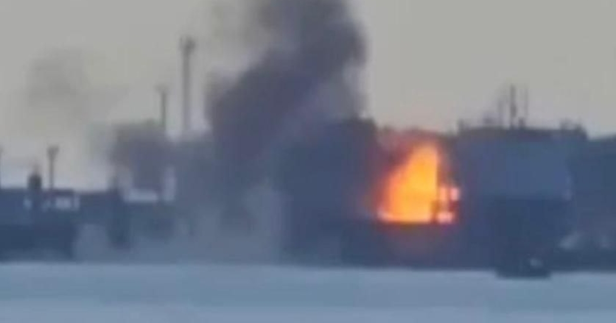 The Ukrainian military damaged a Russian railway ferry in the port of ...