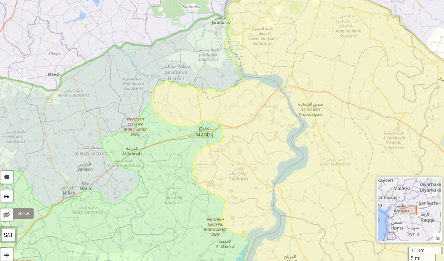 The Syrian National Army controls Manbij